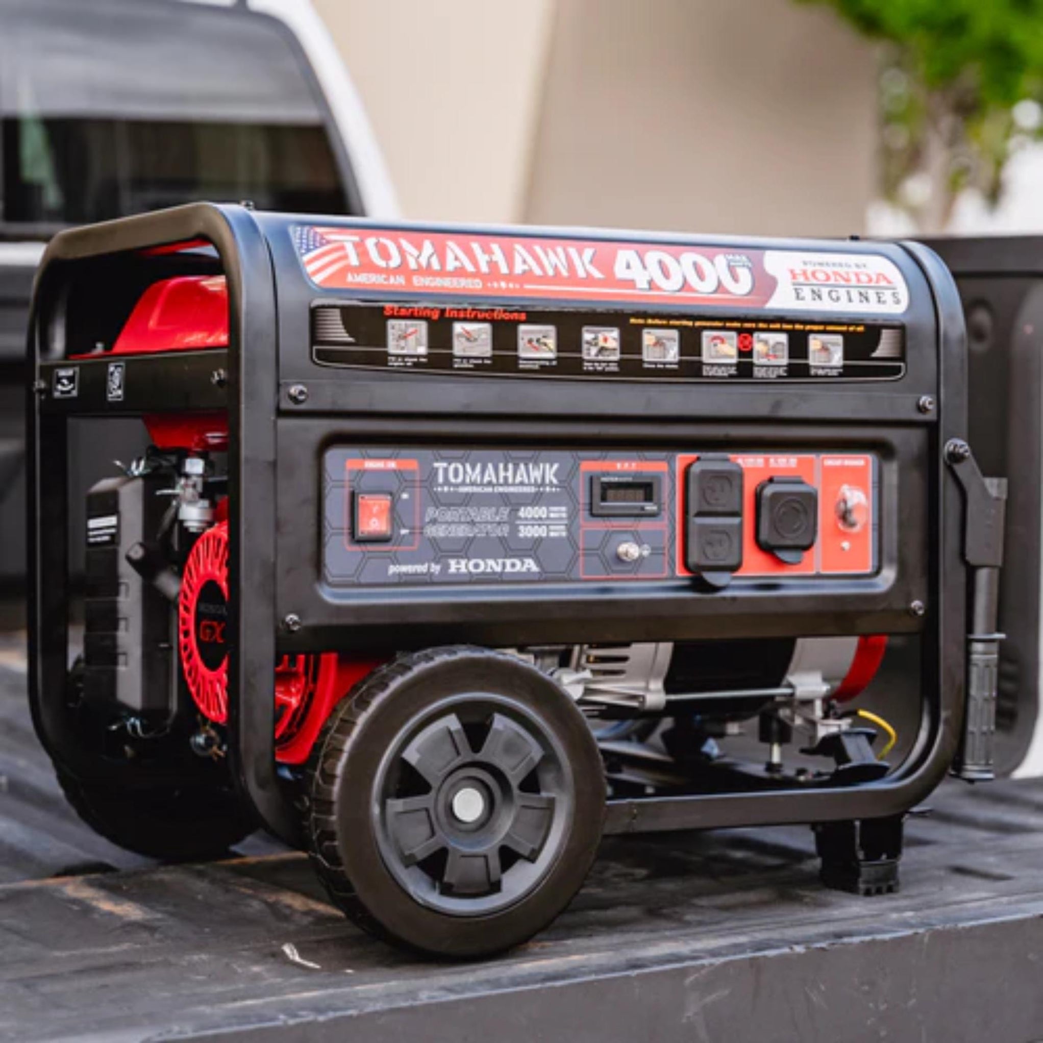 Tomahawk 4000W Gas Powered Honda Portable Generator – Professional Use ...